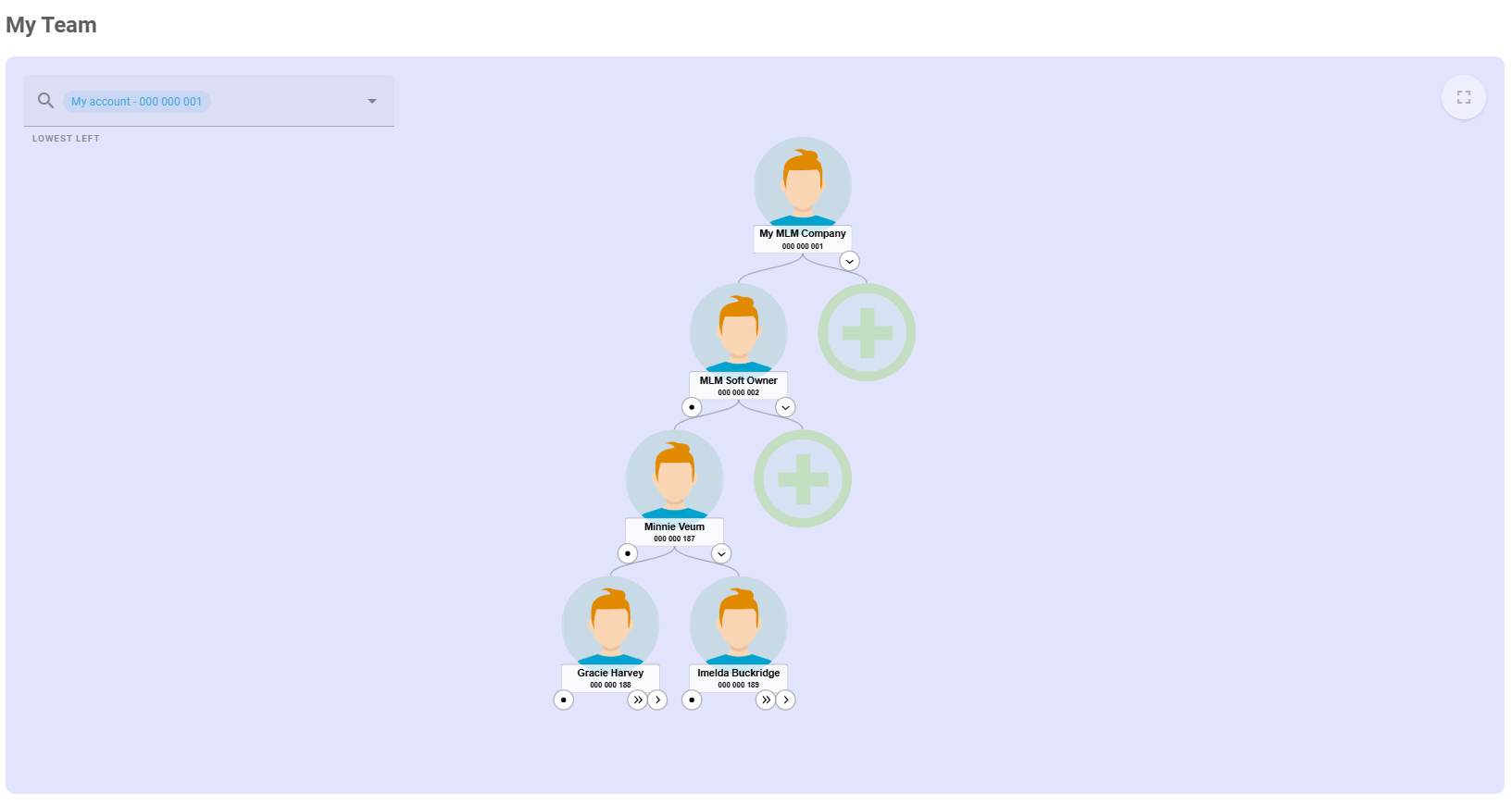 Visual Binary Tree – Customer Portal